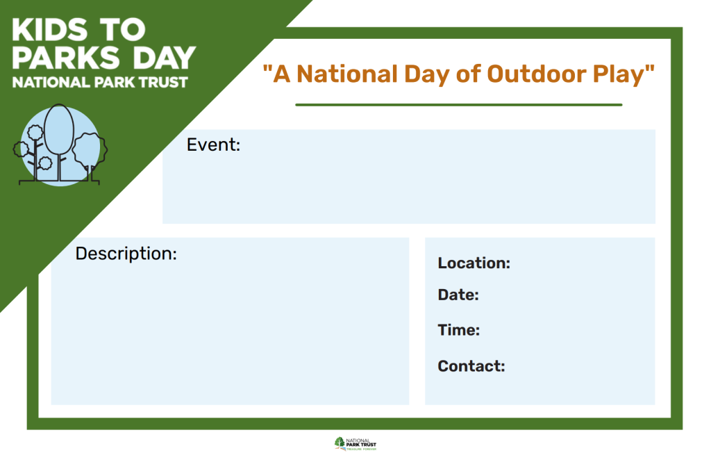 Kids to Parks Day Flyer 2026 - National Park Trust
