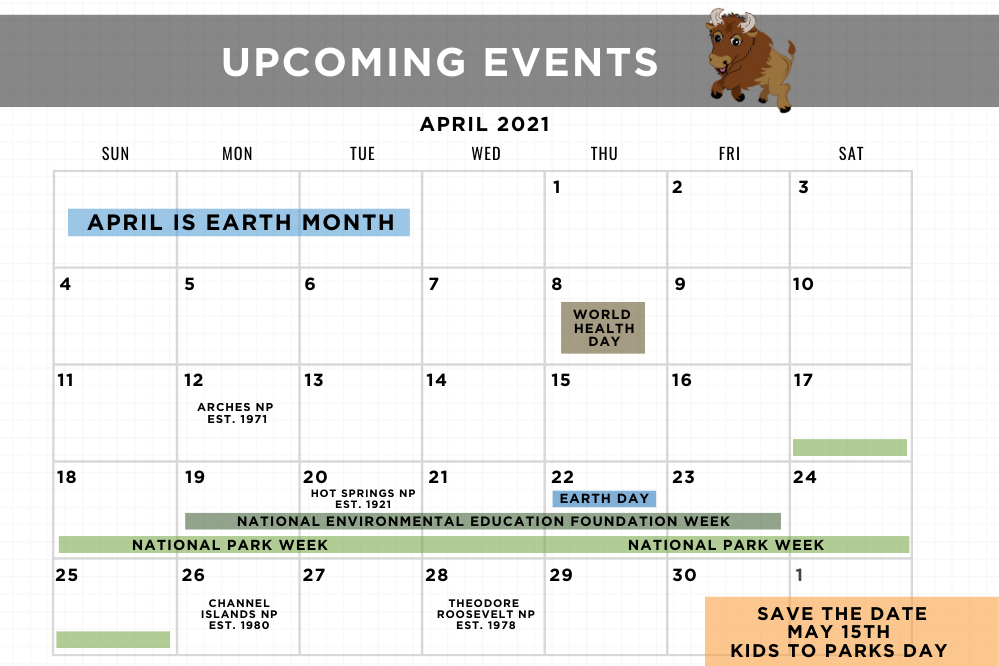 April 2021 Calendar of Events - National Park Trust